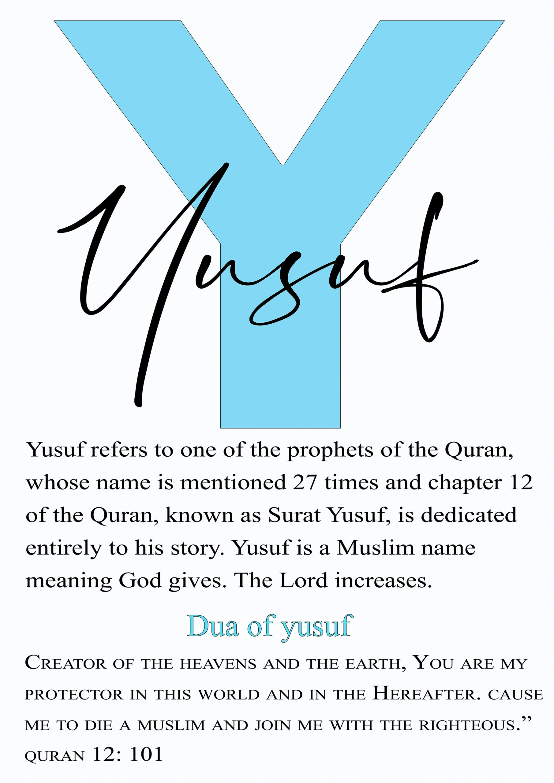 Inspired Yusuf Name Wall Decor For Your Home